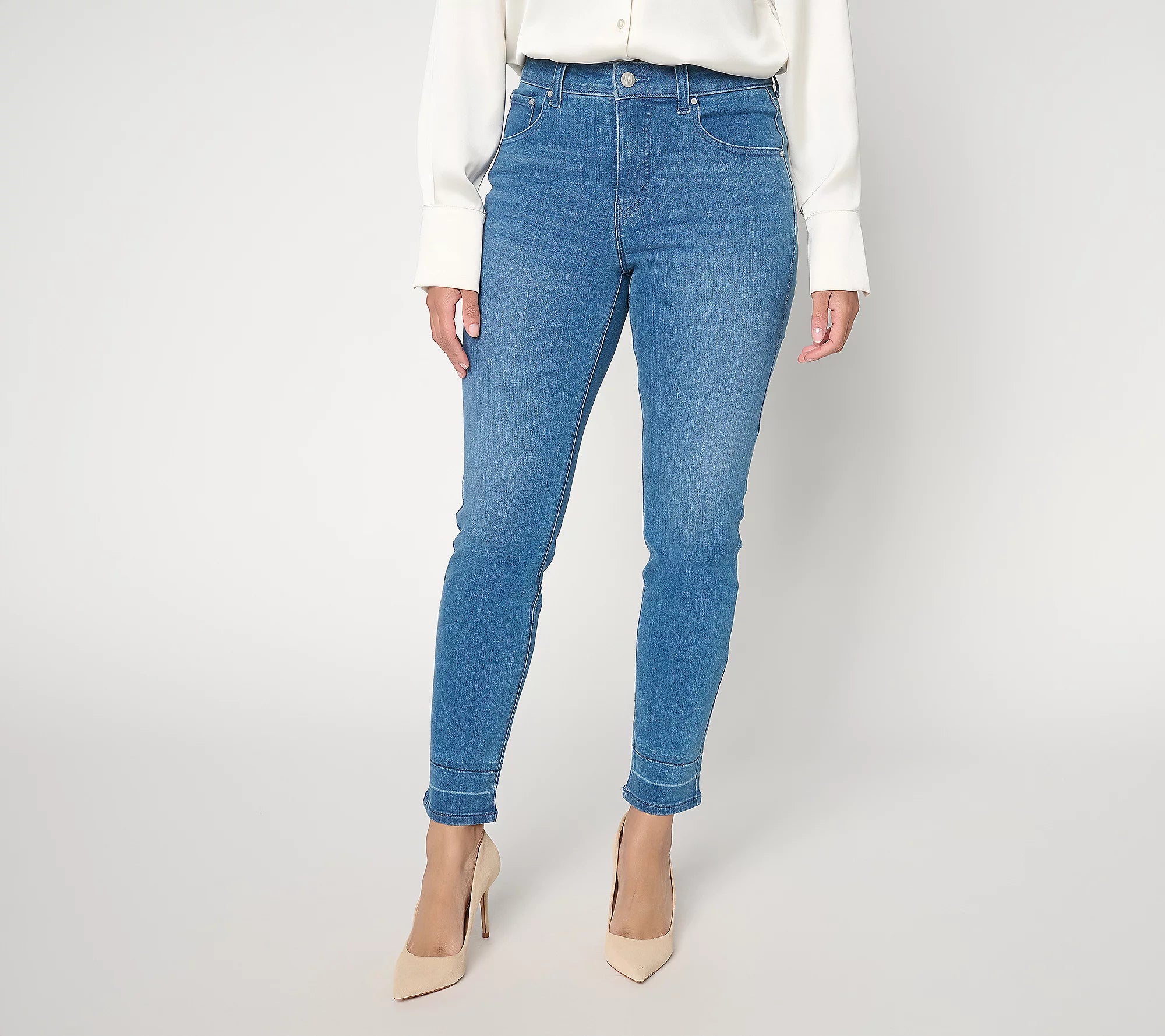Women with Control Contour Curves Slim Leg Ankle Jeans – Renee Greenstein